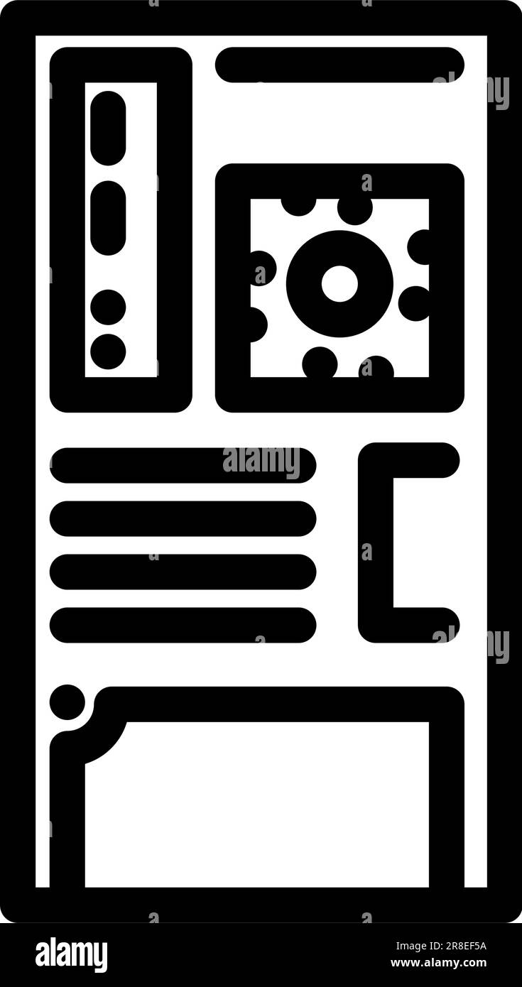 computer case gaming pc line icon vector illustration Stock Vector ...