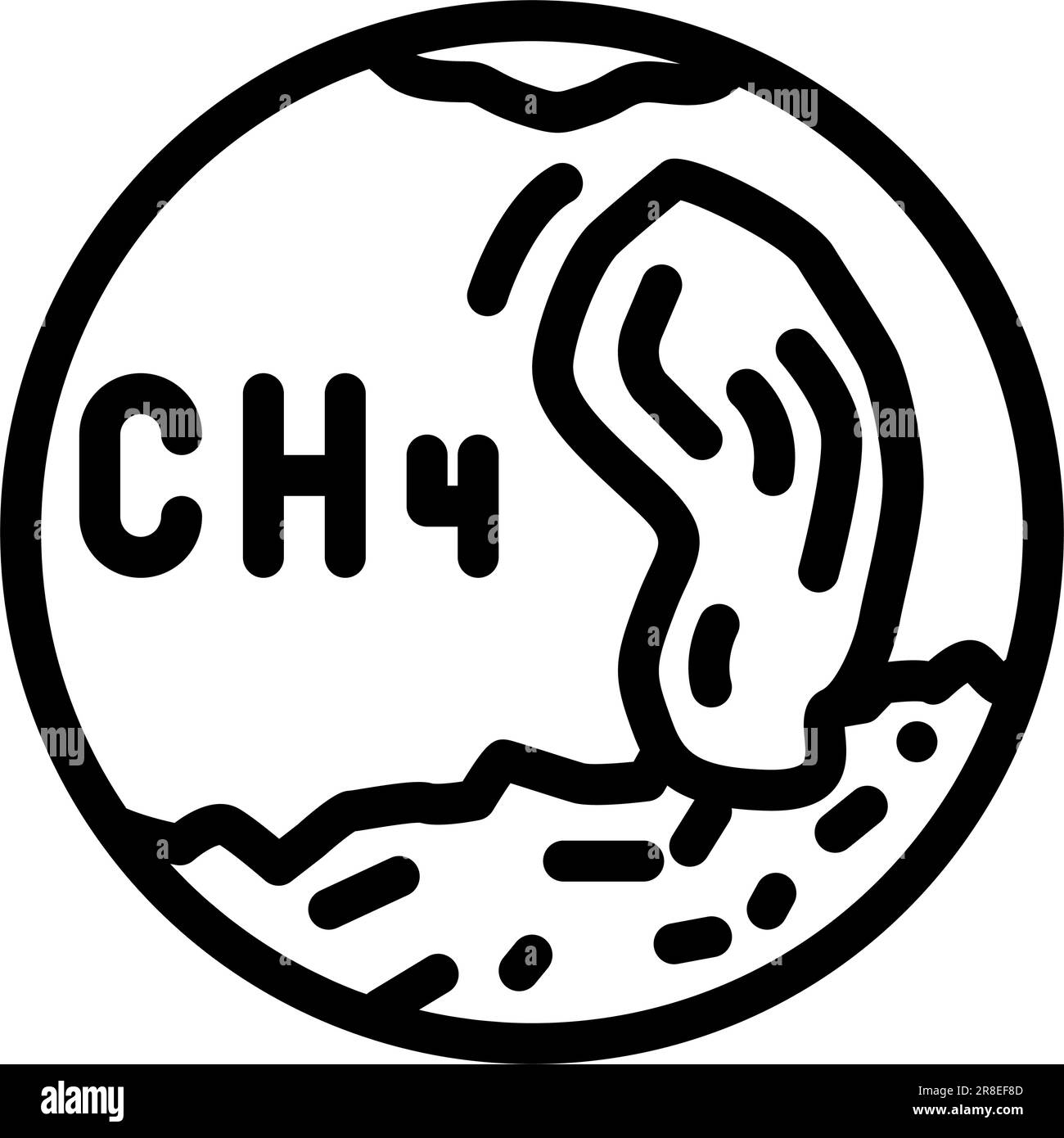 martian methane gas mars planet line icon vector illustration Stock ...