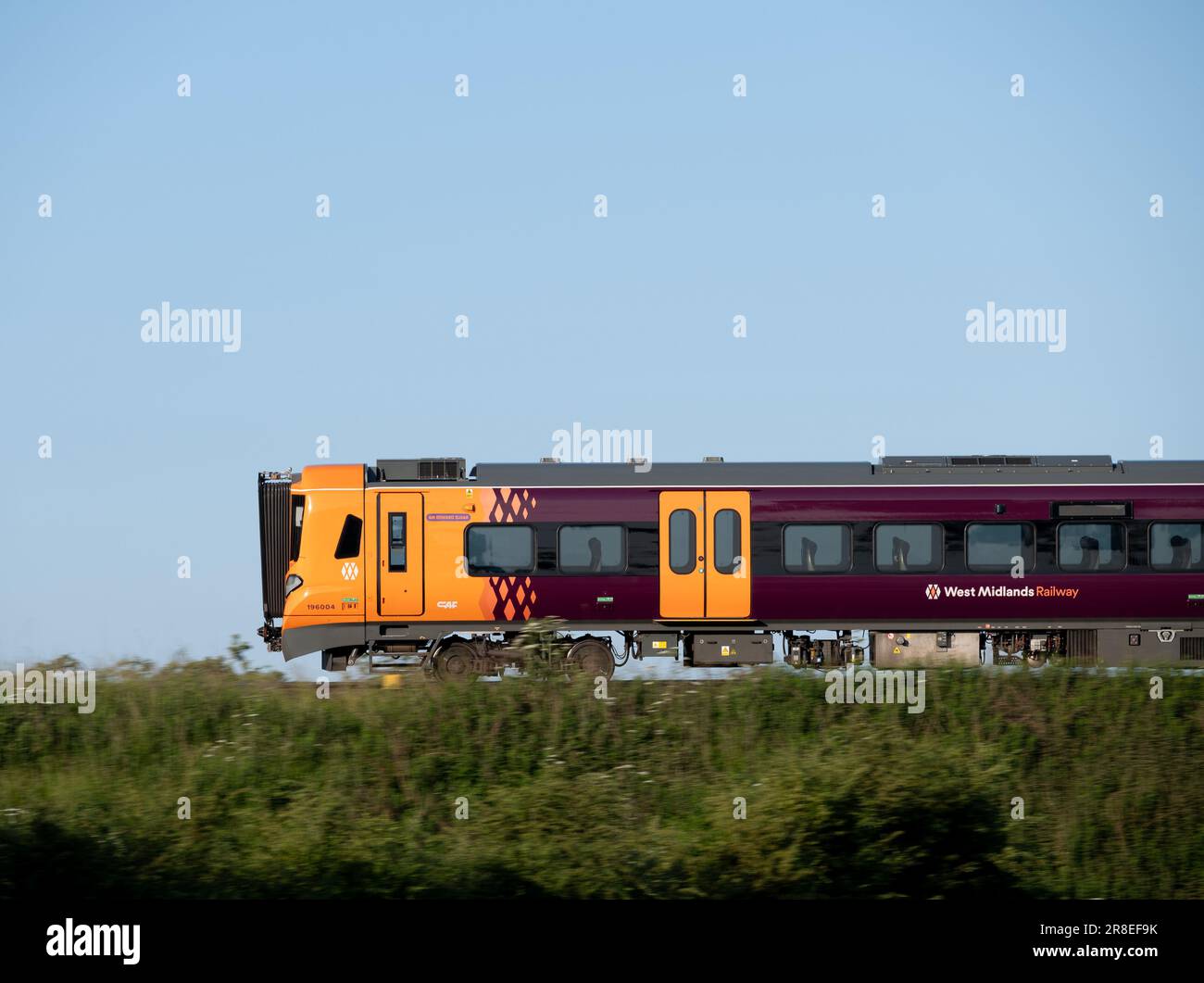 West Midlands Railway class 196 diesel train, Warwickshire, UK Stock ...
