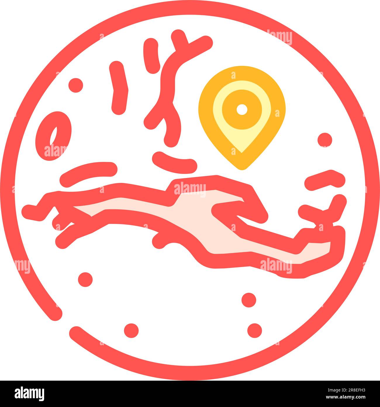 valles marineris canyon mars planet color icon vector illustration ...