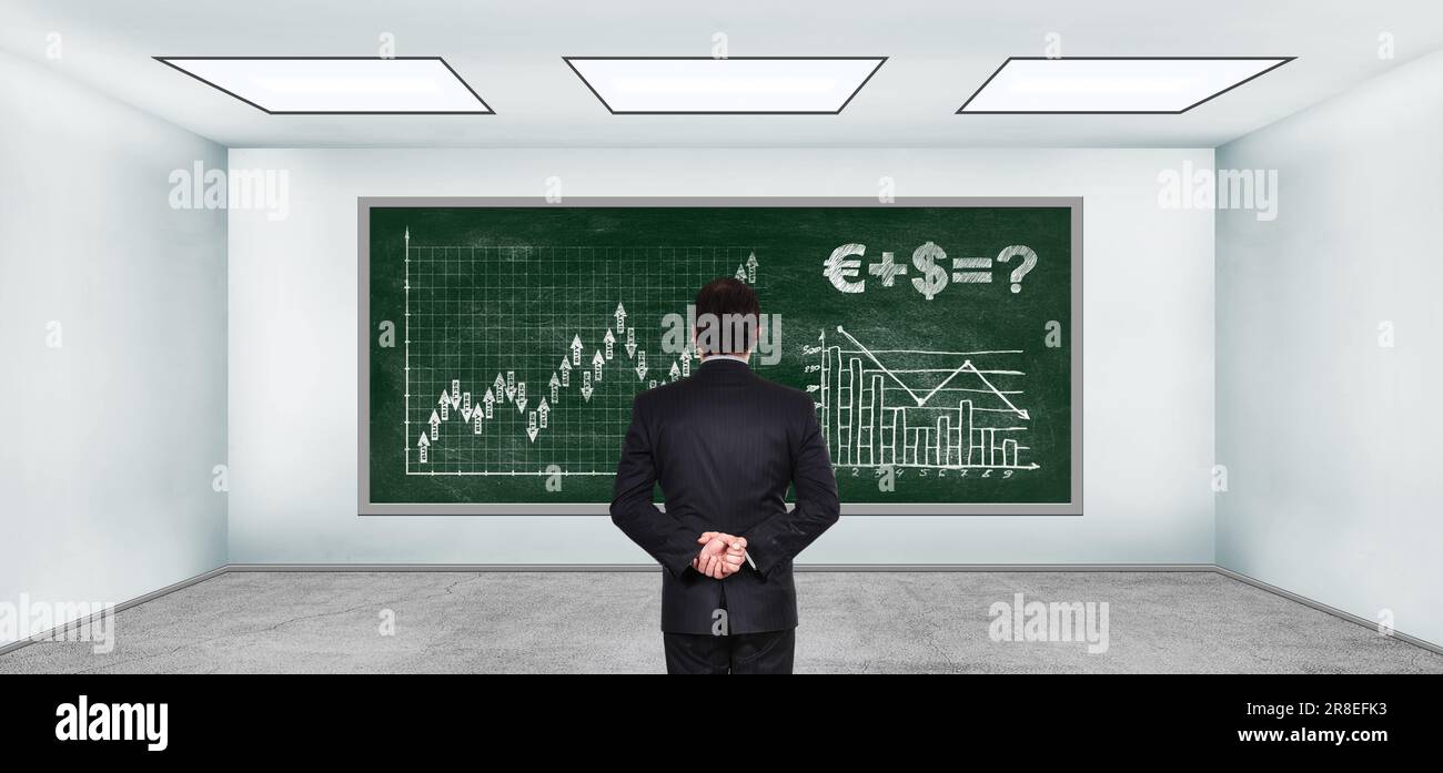 Drawing stock chart on chalk hi-res stock photography and images - Alamy