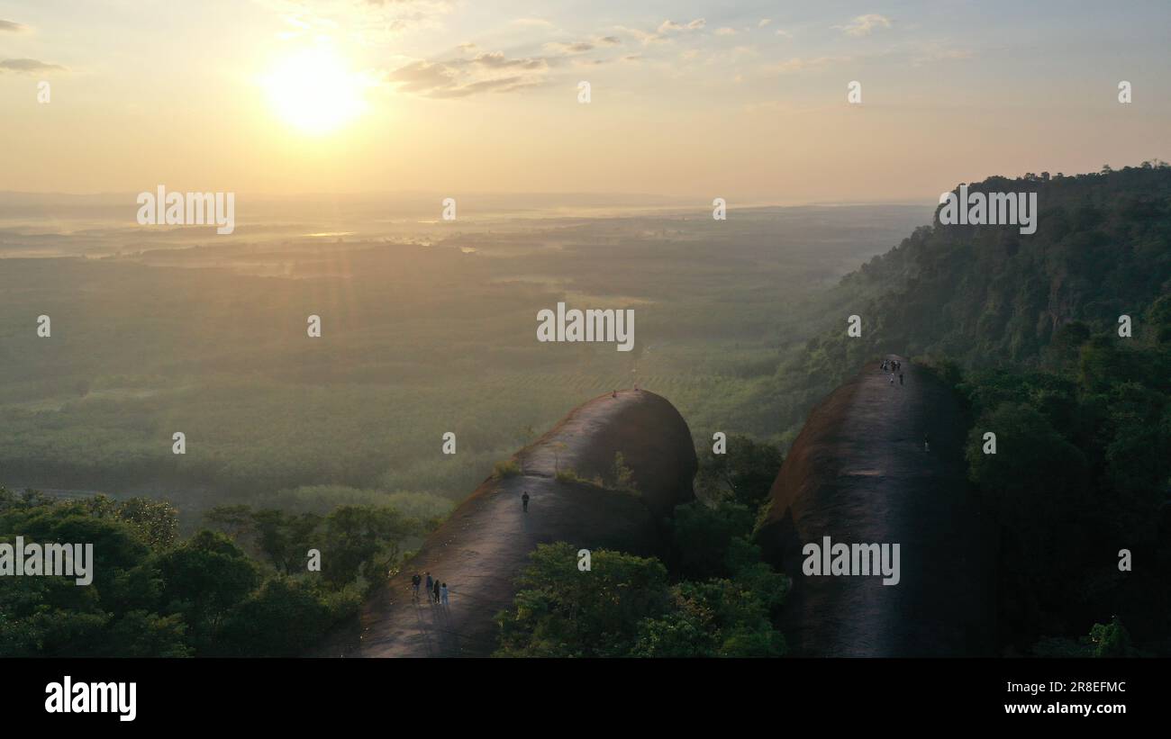 Beautiful aerial view of Hin Sam Wan, Three Whale Rock in Northeast ...