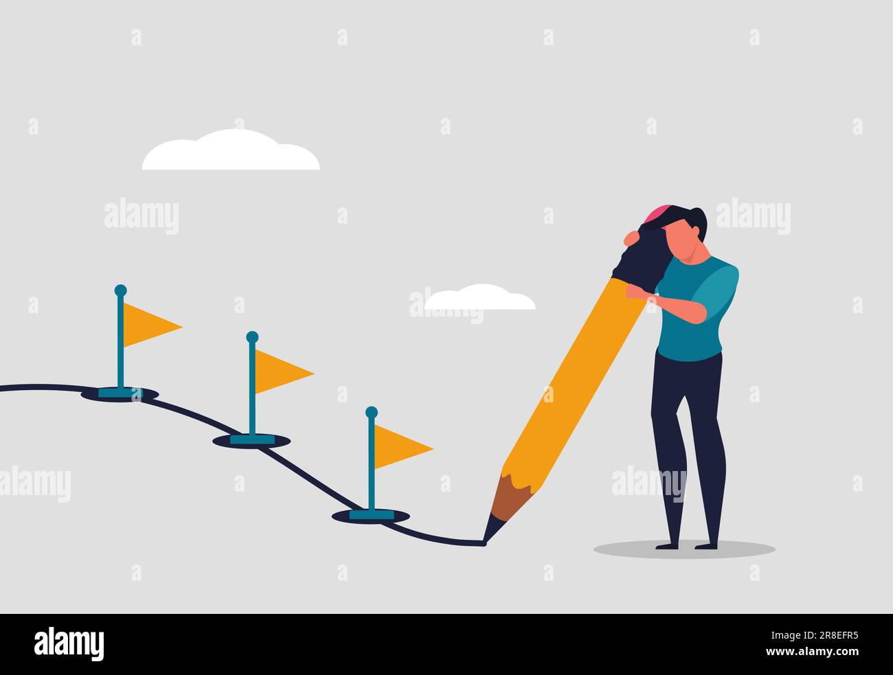 Project progress and workflow at work. A man completes tasks step by ...