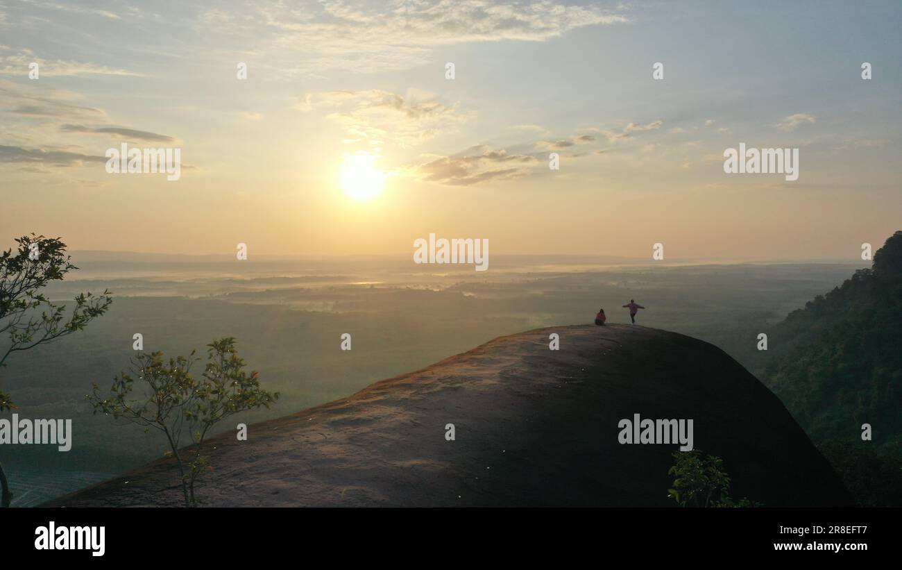 Beautiful aerial view of Hin Sam Wan, Three Whale Rock in Northeast ...