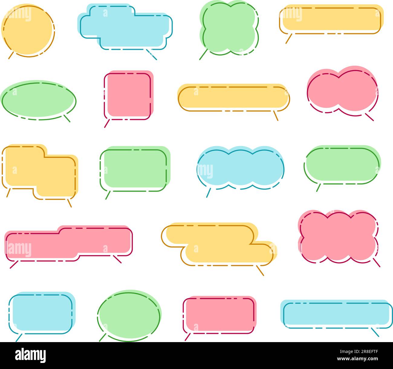Line speech bubble frames. Smart callout box, simple chat frame and with editable stroke paths ...