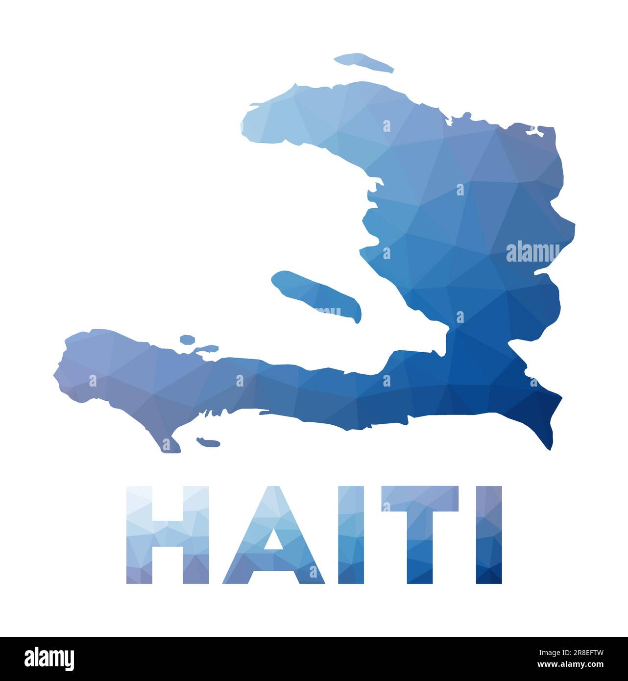 Low poly map of Haiti. Geometric illustration of the country. Haiti ...