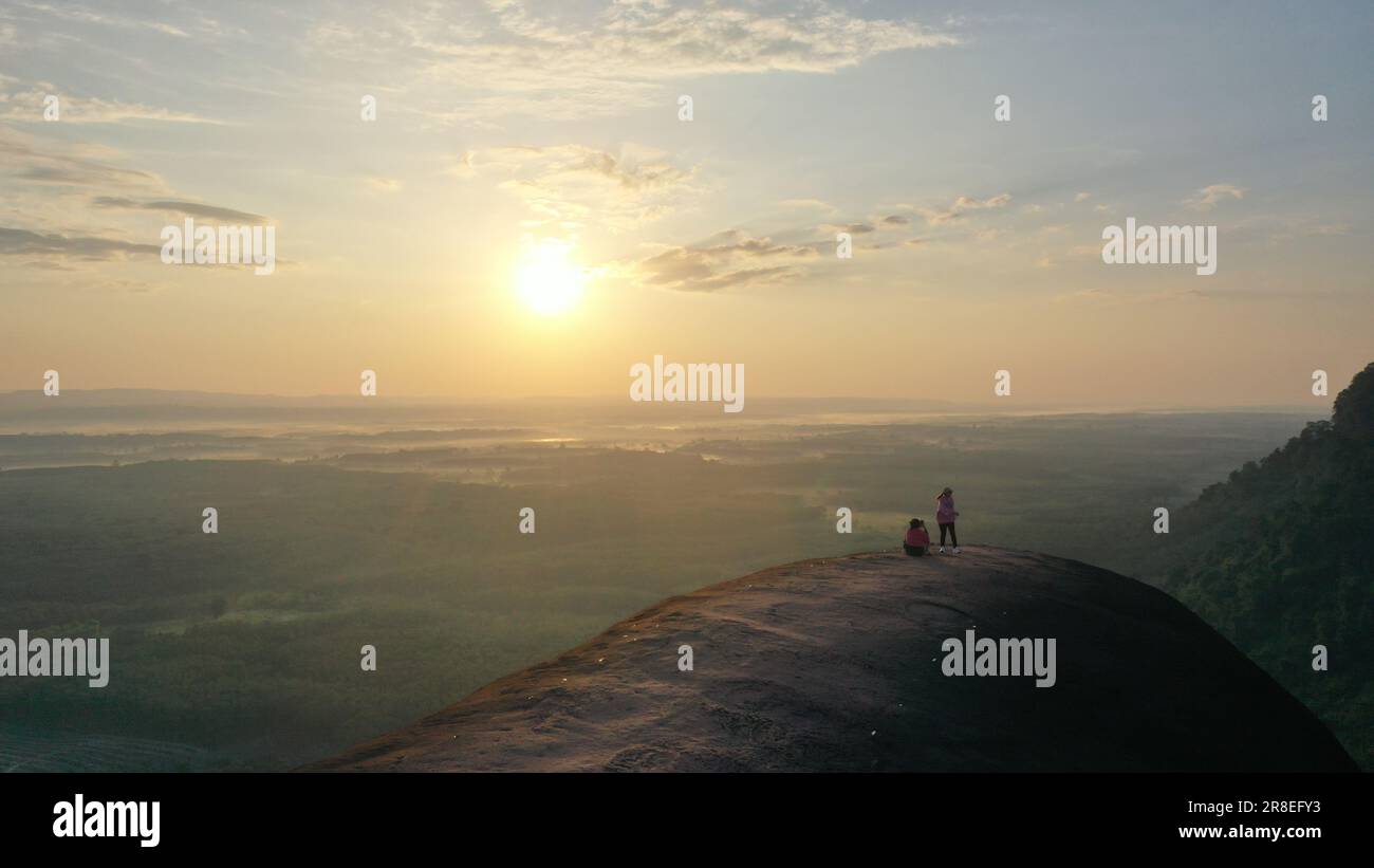 Beautiful aerial view of Hin Sam Wan, Three Whale Rock in Northeast ...