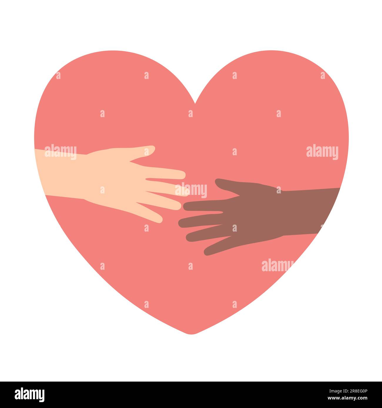 Hands hug heart shape peace concept vector illustration Stock Vector ...