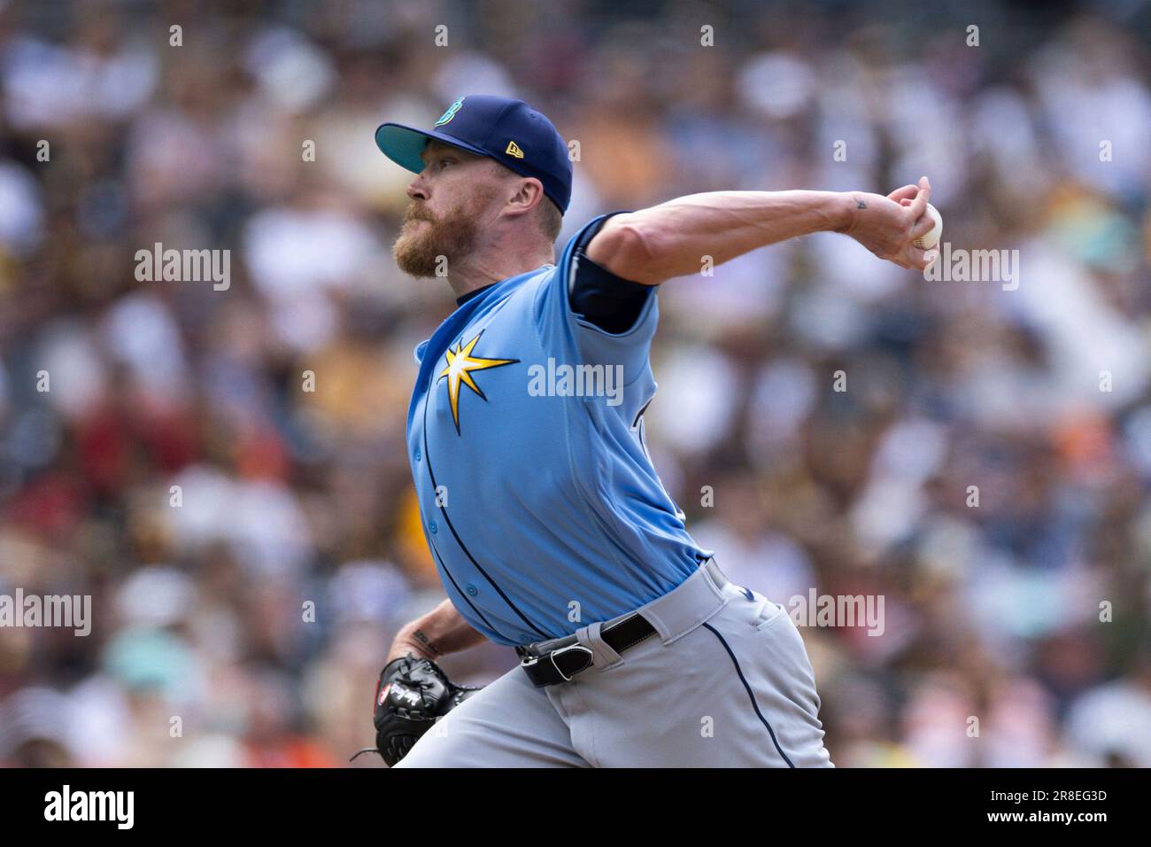 Tampa Bay Rays relief pitcher Jake Diekman works against the San Diego ...