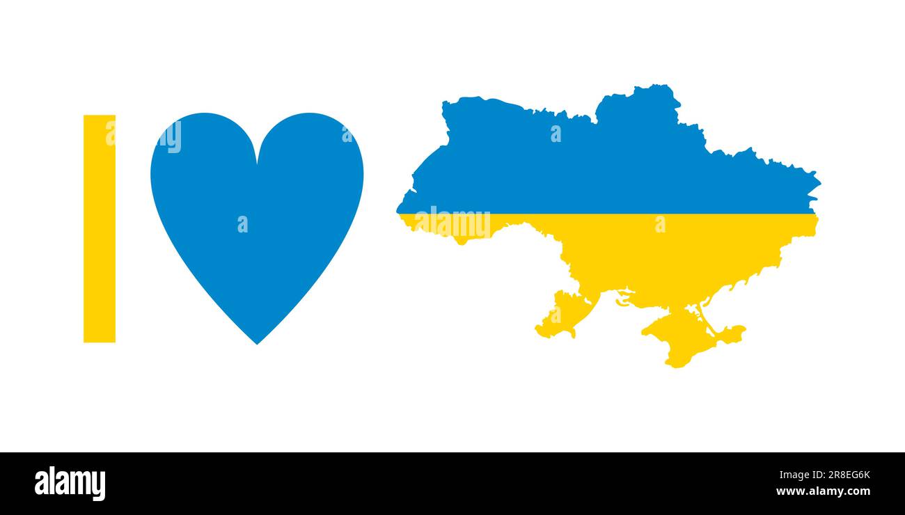I love Ukraine. Heart and map of Ukraine isolated on white background ...
