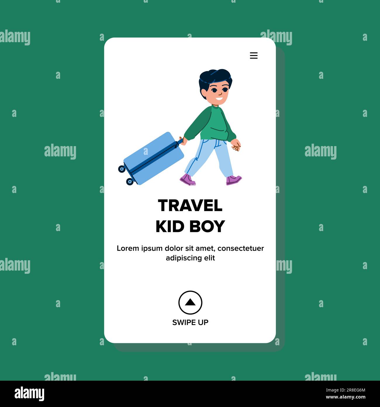 travel kid boy vector Stock Vector Image & Art - Alamy