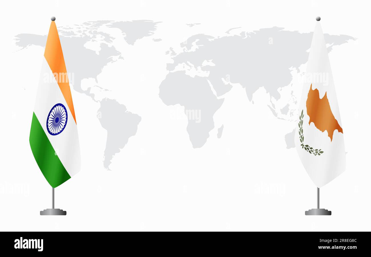 India and Republic of Cyprus flags for official meeting against ...