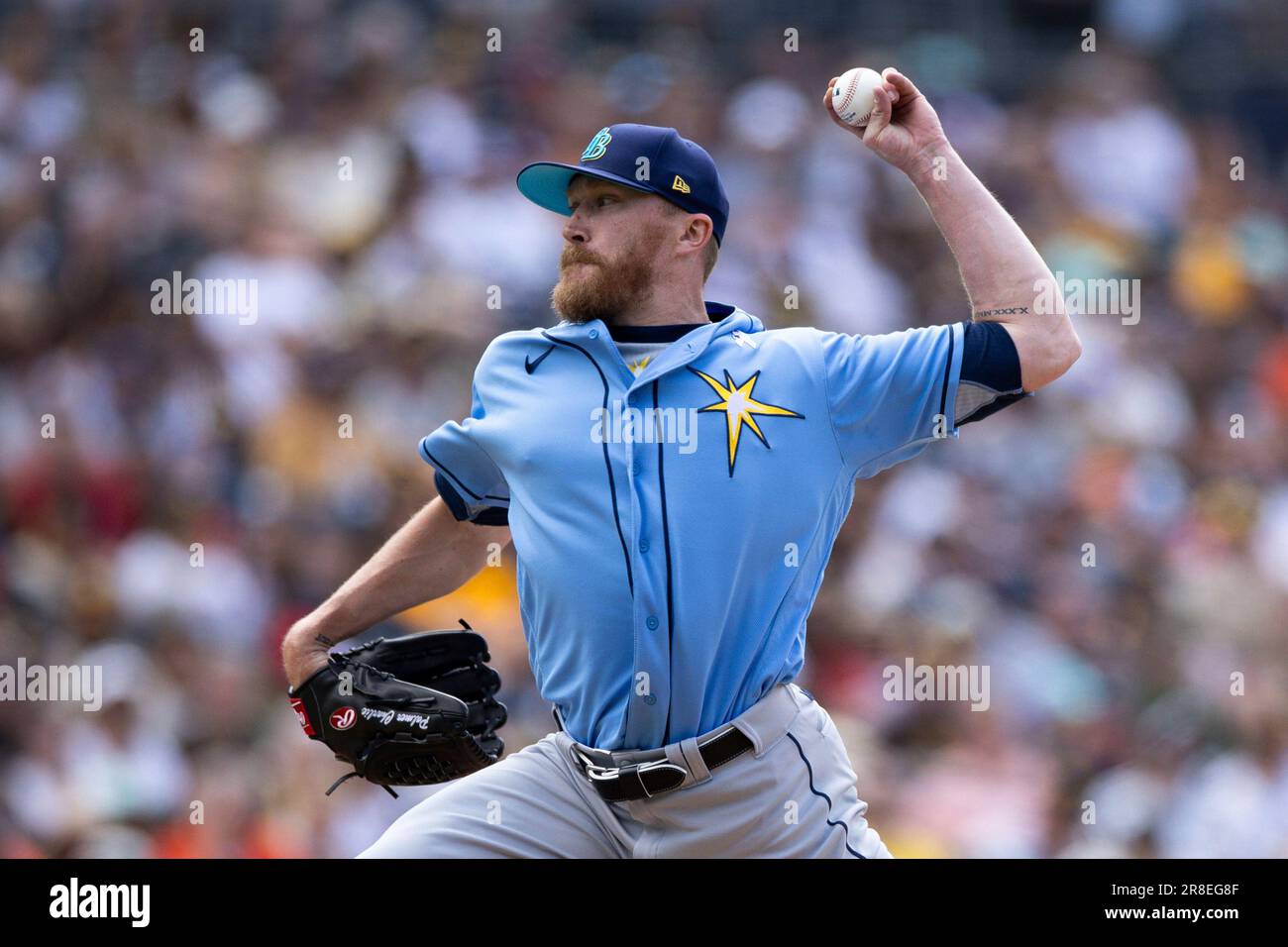 Tampa Bay Rays' Jake Diekman delivers a pitch against the San Diego ...