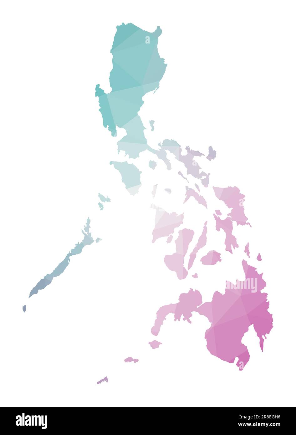 Polygonal map of Philippines. Geometric illustration of the country in ...