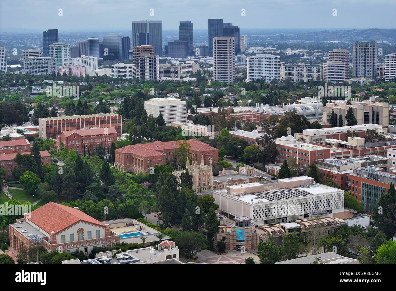 A general overall aerial view of the UCLA campus, Saturday, May 27 ...