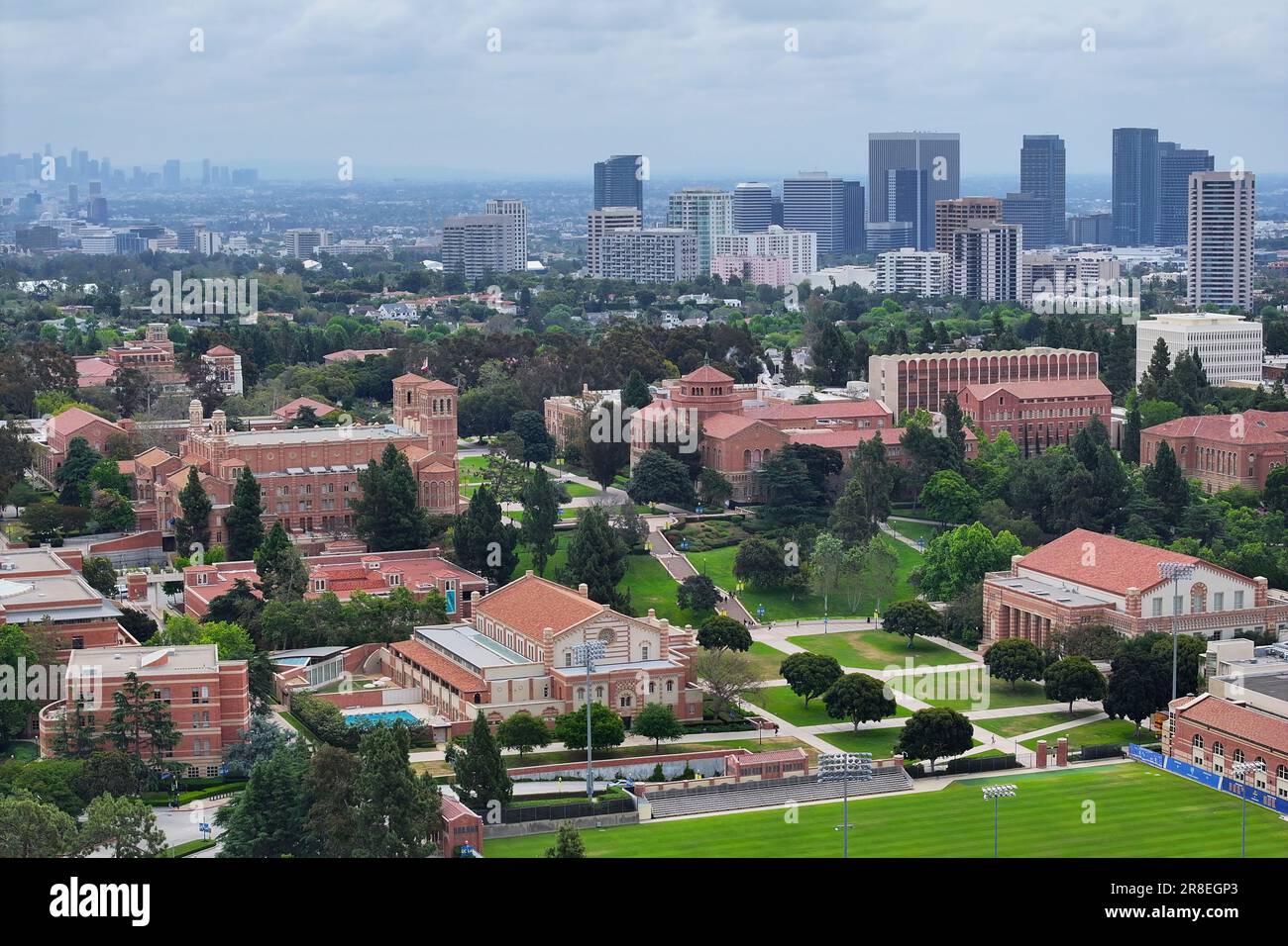 A general overall aerial view of the UCLA campus, Saturday, May 27 ...