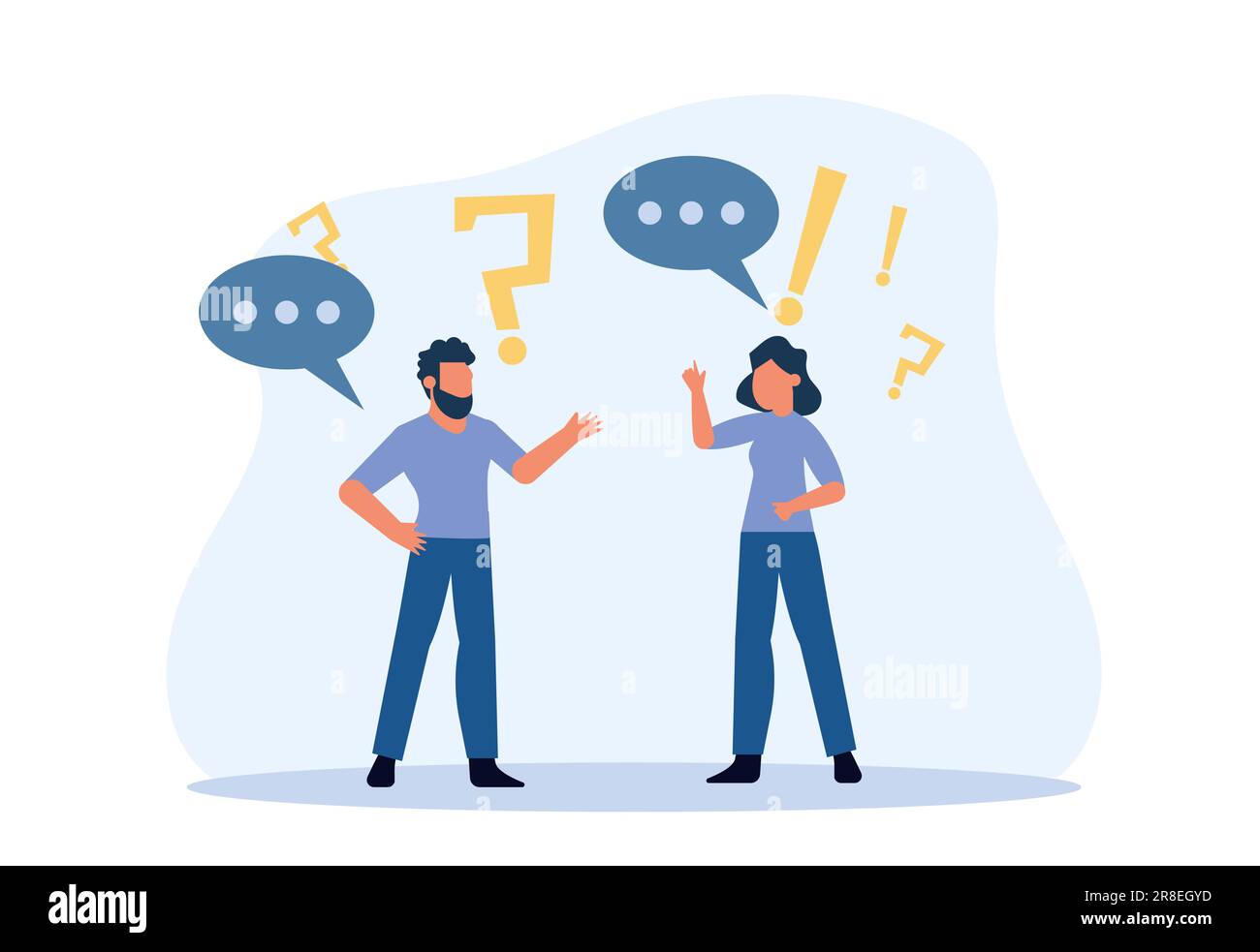 Business people social dialogue man and woman. Speech bubble chat goal ...