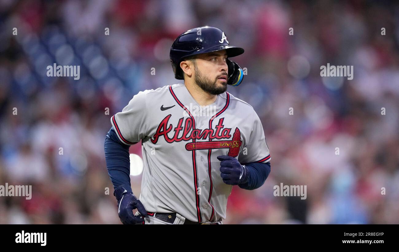 Atlanta Braves' Travis d'Arnaud plays during a baseball game, Tuesday ...