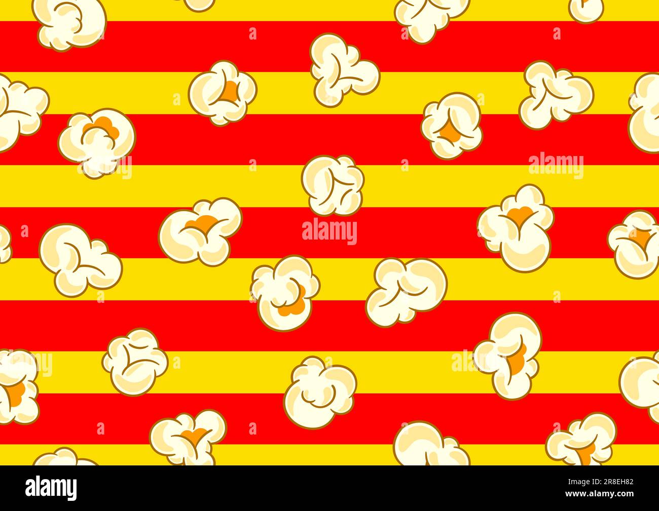 Seamless pattern with popcorn. Image of snack food in cartoon style ...