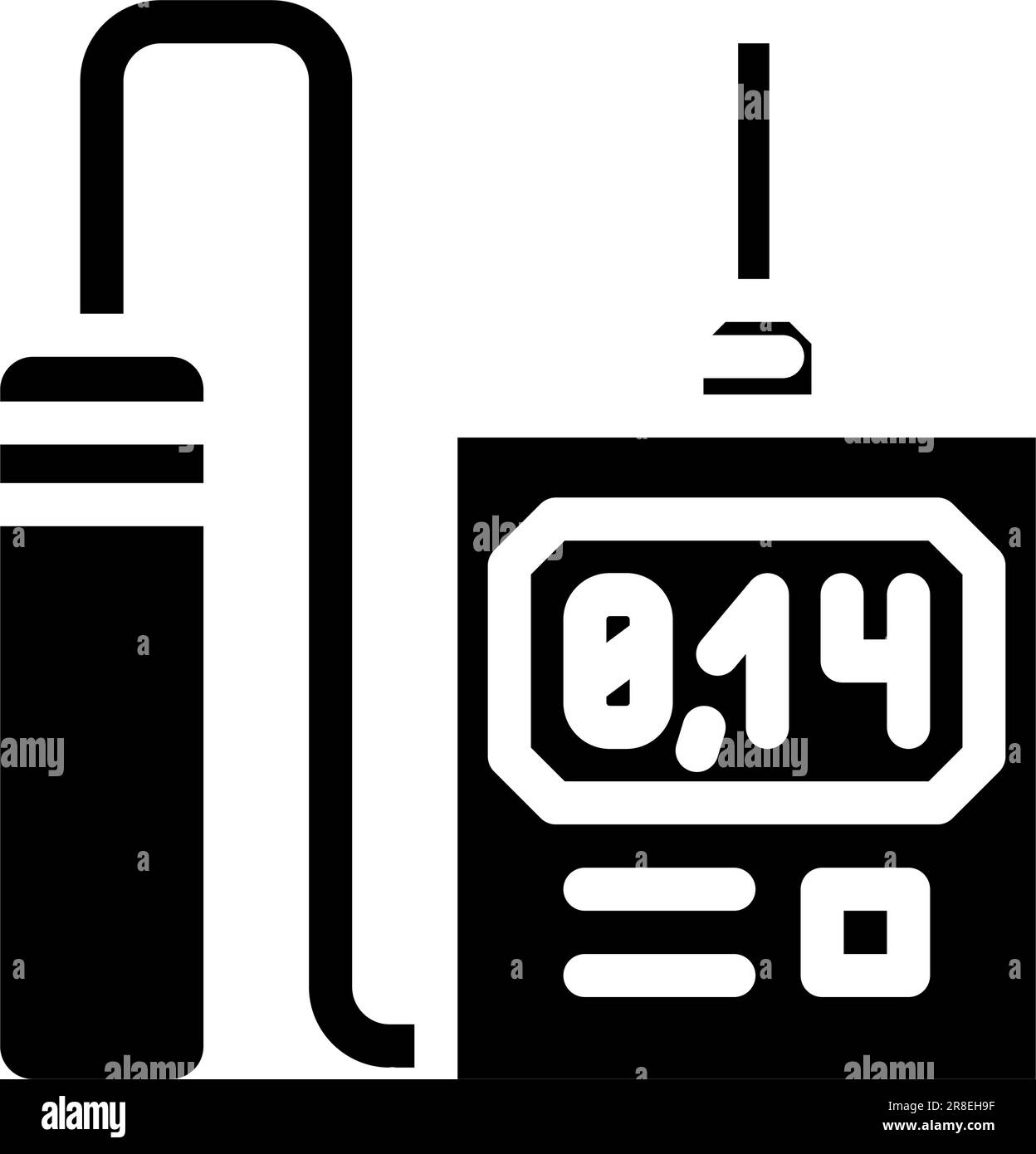 radiation monitoring nuclear energy glyph icon vector illustration ...