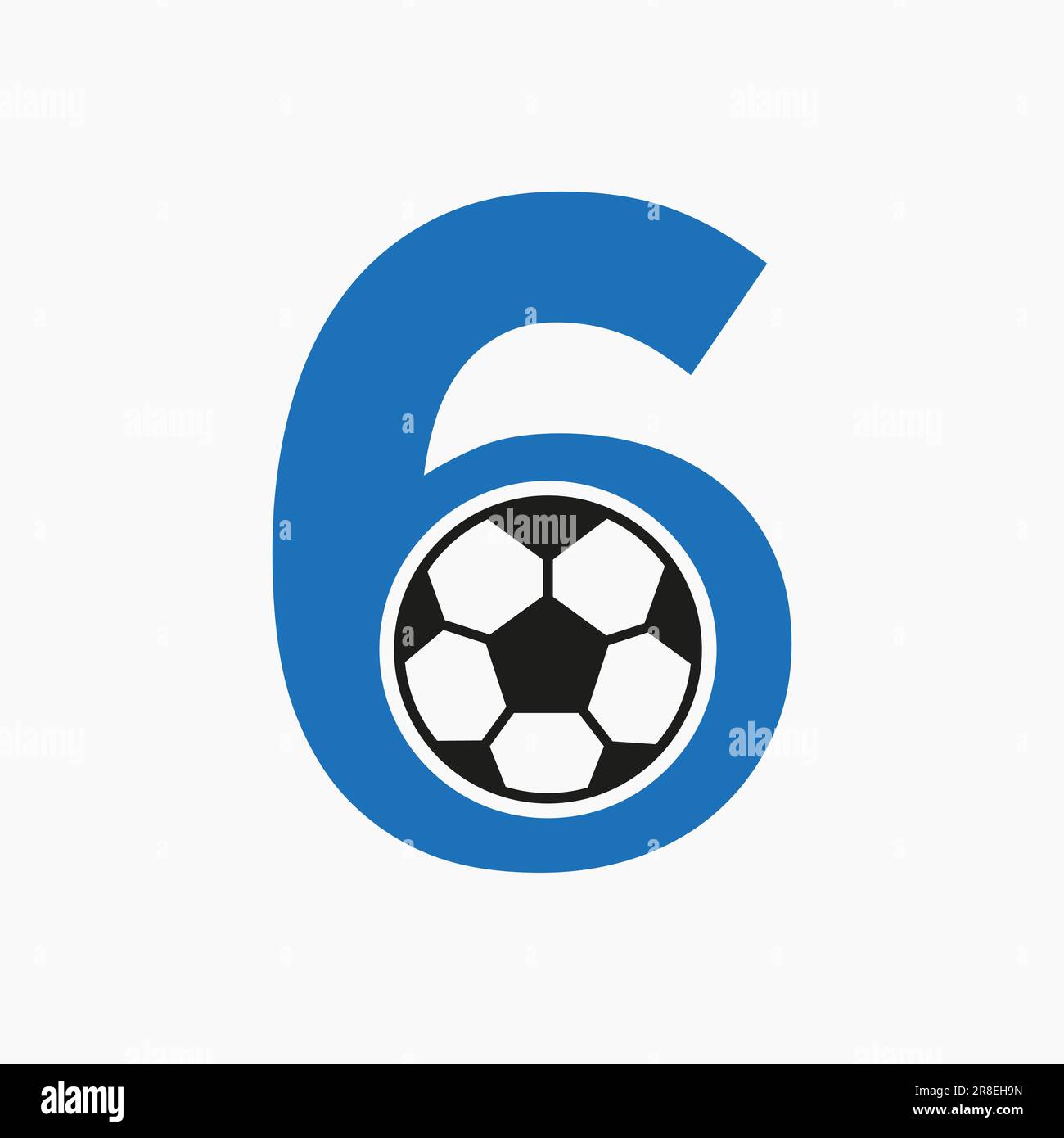 Initial Letter 6 Soccer Logo. Football Logo Design Vector Template ...