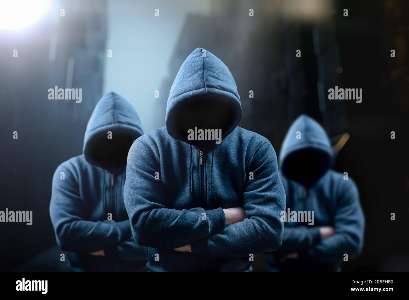 Dangerous criminal. Silhouette of bandits, criminals with an ...