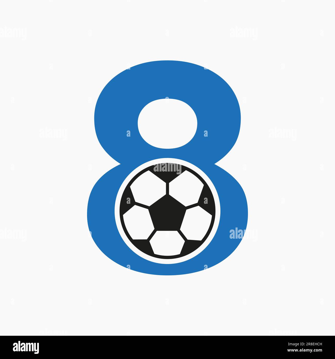 Initial Letter 8 Soccer Logo. Football Logo Design Vector Template ...