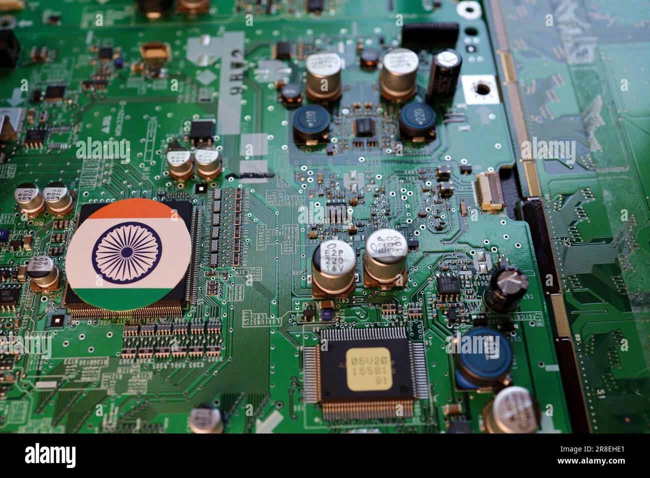 Motherboard and flag. Image: Semiconductor War., technology, nations ...