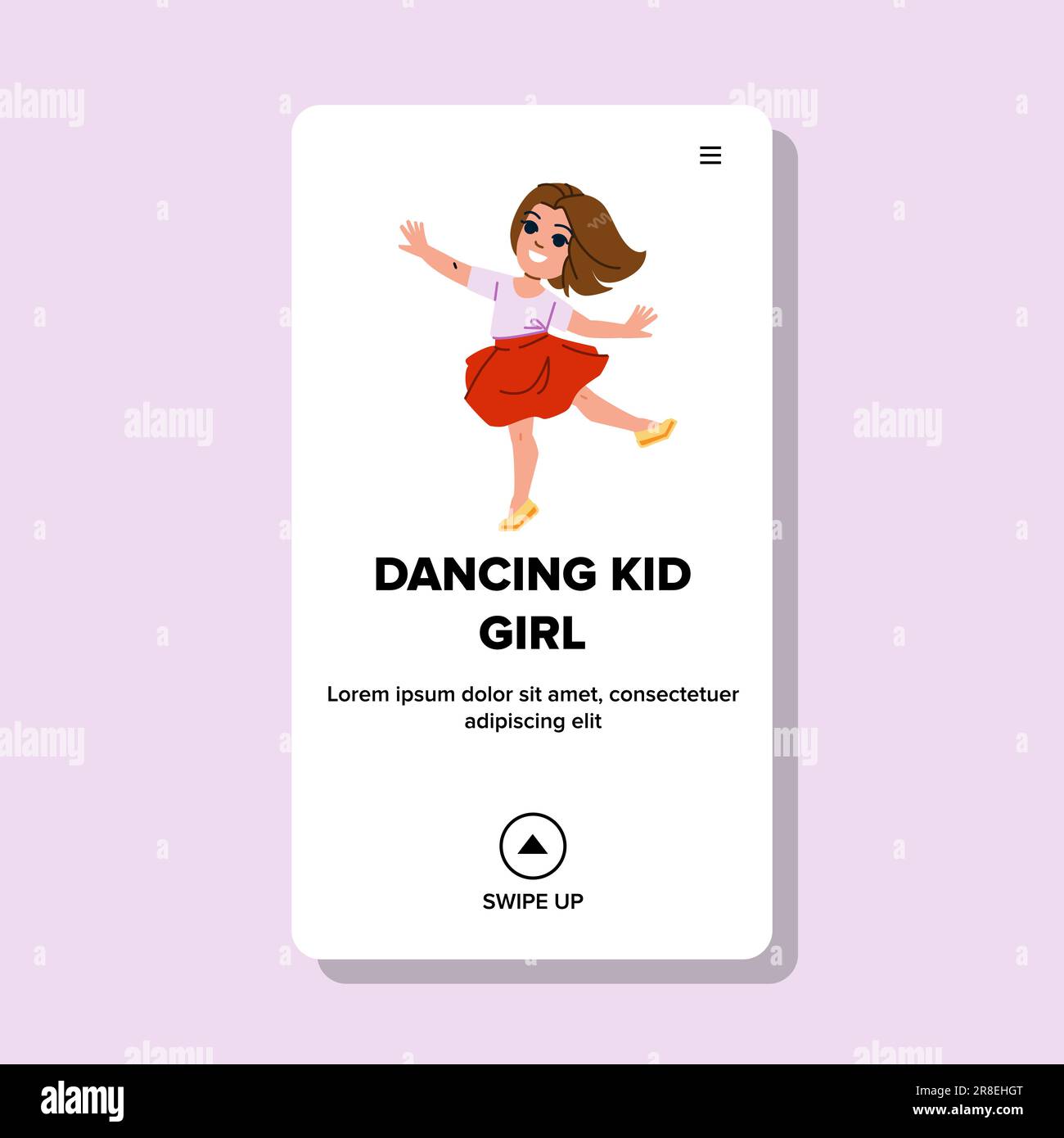 dancing kid girl vector Stock Vector Image & Art - Alamy