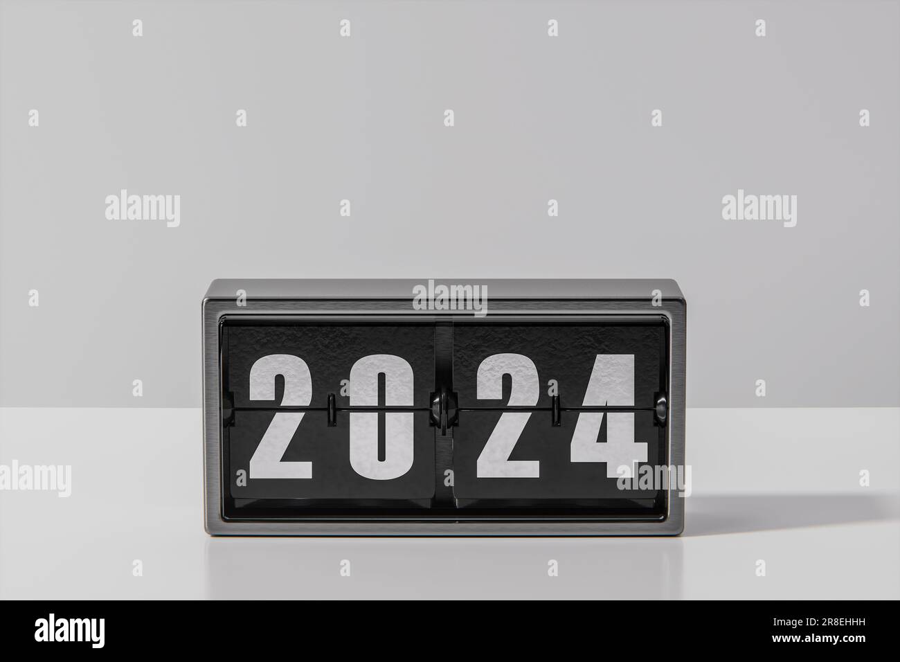 2024 new year. flip clock 2024 new year, Start new year 2024 with goal plan, concept, action ...