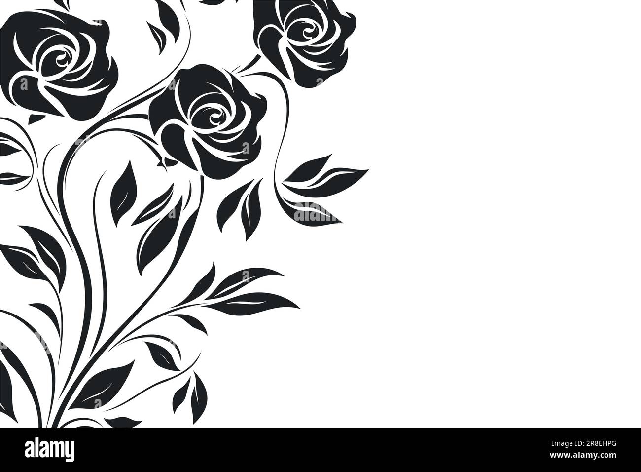 Rose on a stem Black and White Stock Photos & Images - Alamy