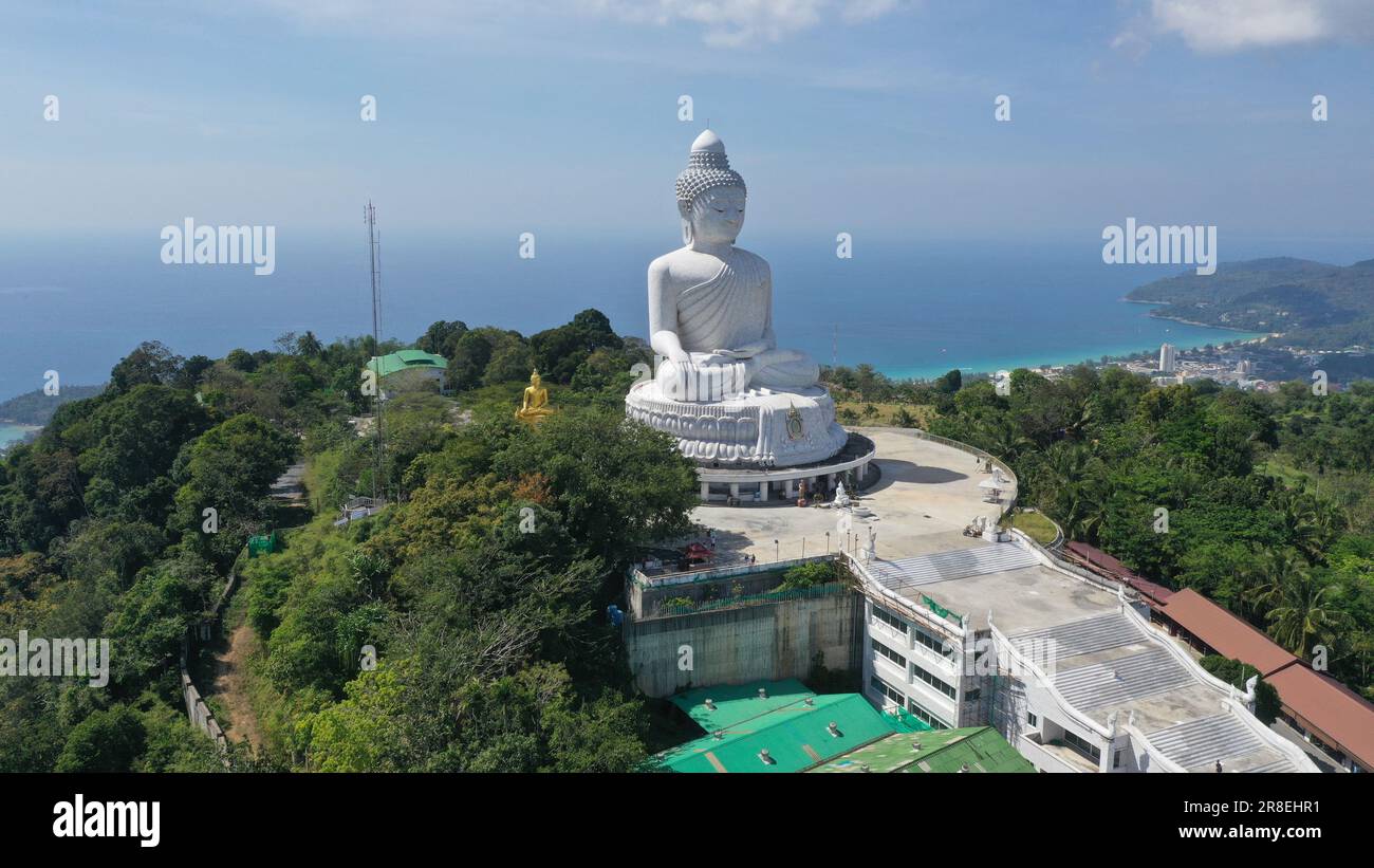 Aerial view white big buddha hi-res stock photography and images - Alamy