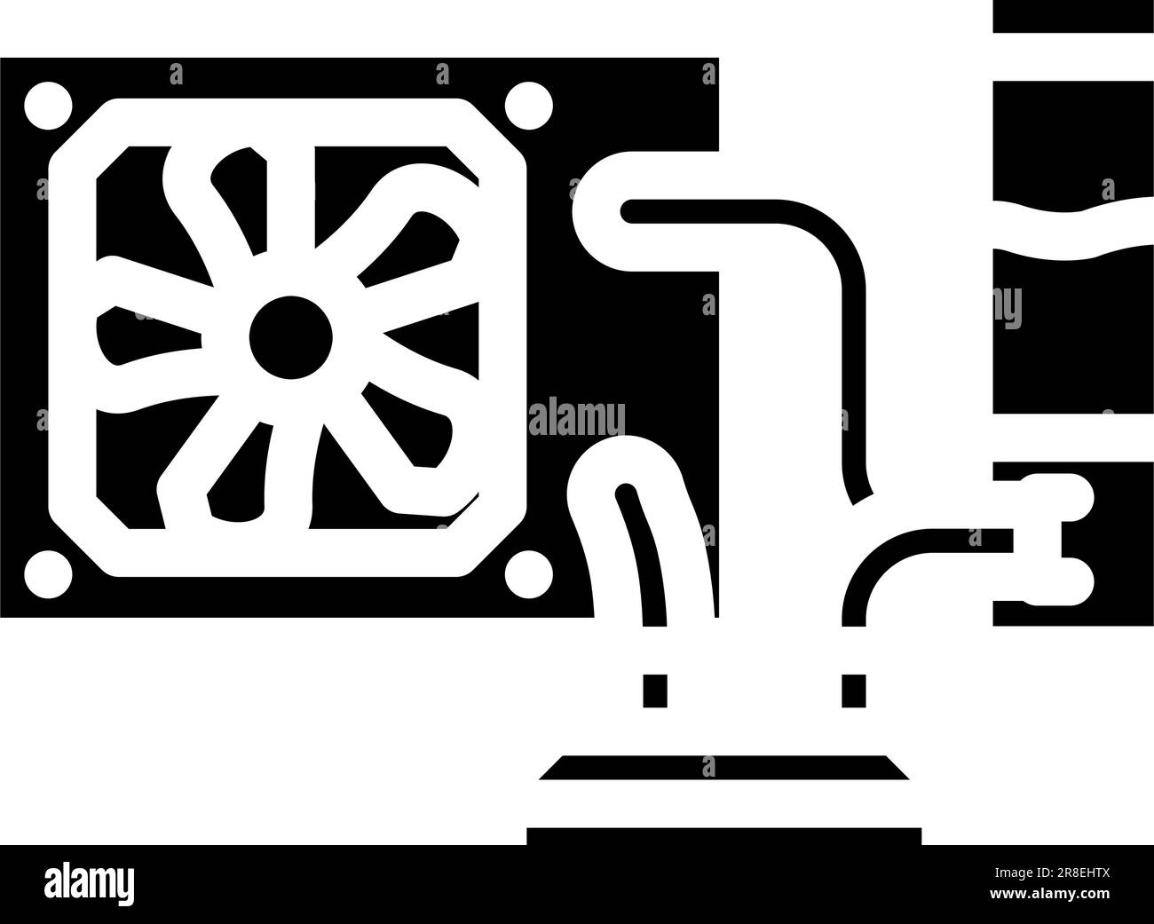 liquid cooling gaming pc glyph icon vector illustration Stock Vector ...