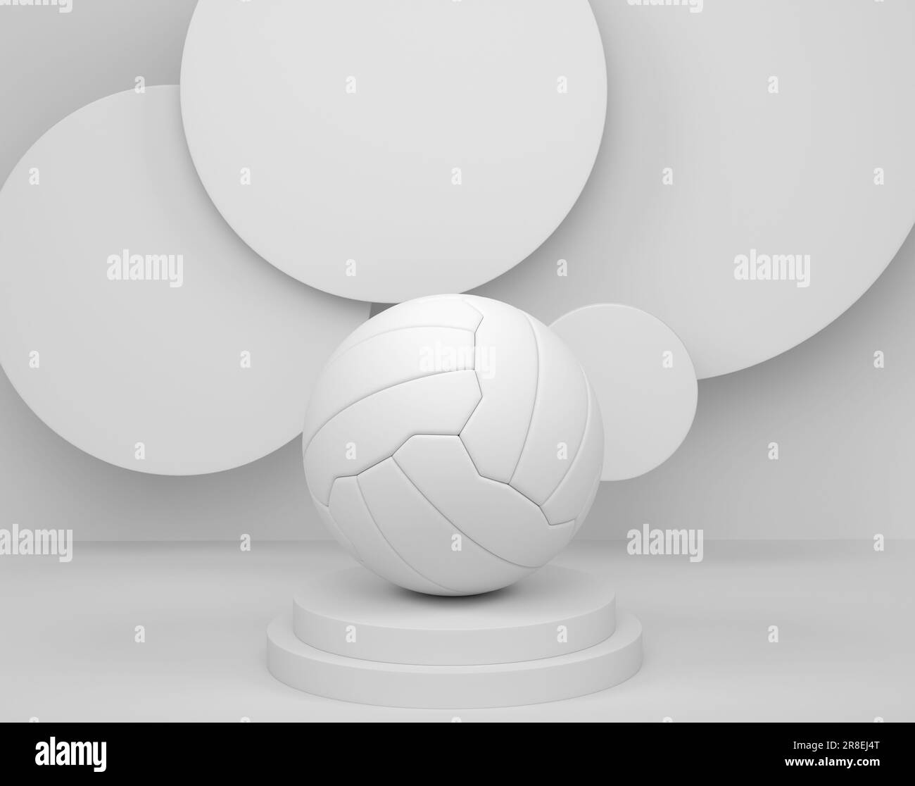 Football ball on cylinder podium with steps on monochrome background ...