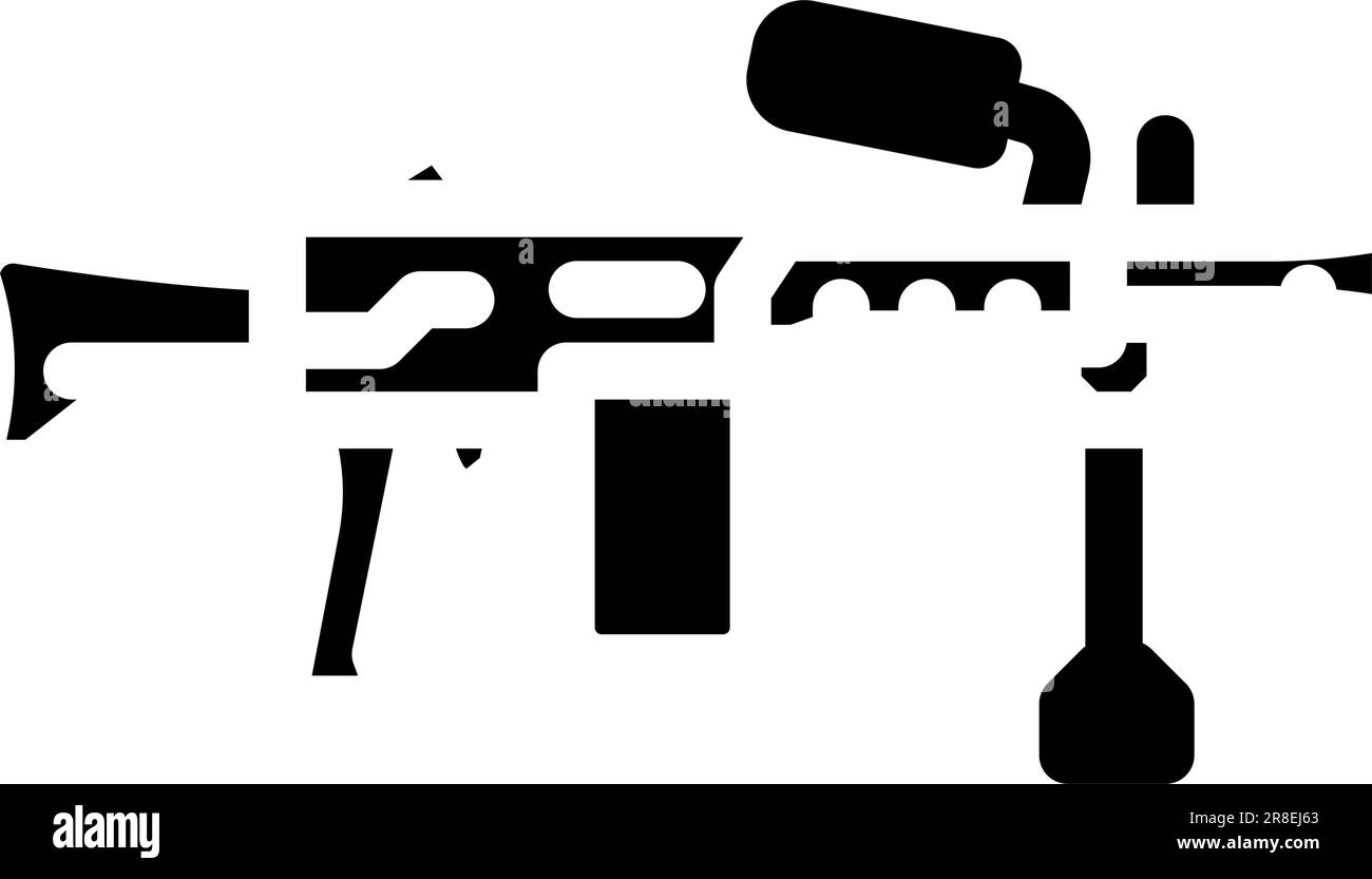 machine gun weapon military glyph icon vector illustration Stock Vector ...