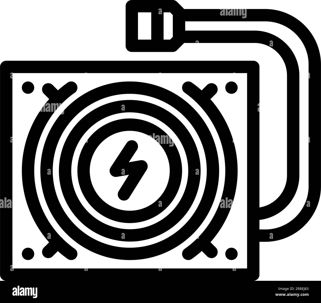 power supply gaming pc line icon vector illustration Stock Vector Image ...