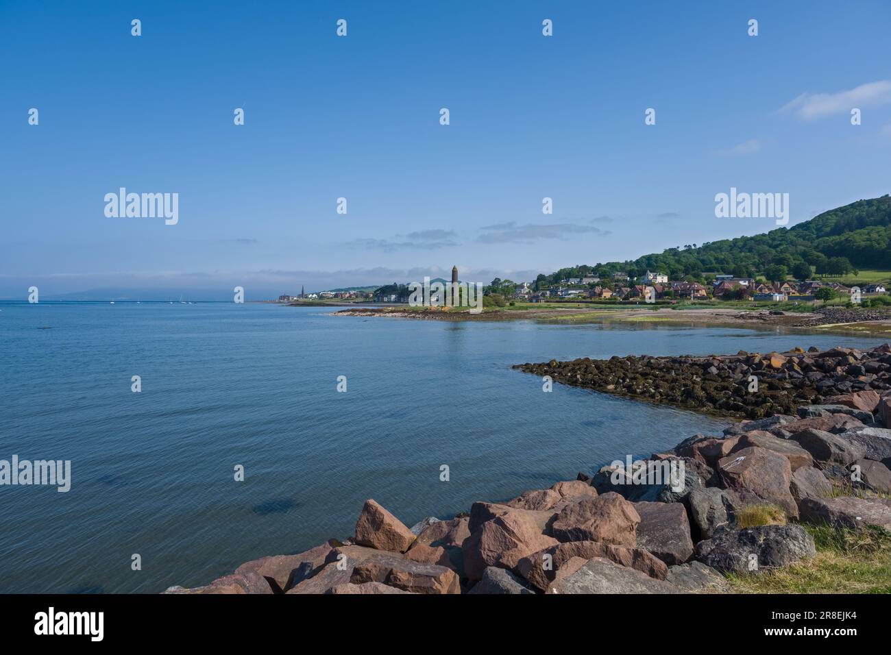 The town of Largs set on the Firth of Clyde on the West Coast of ...