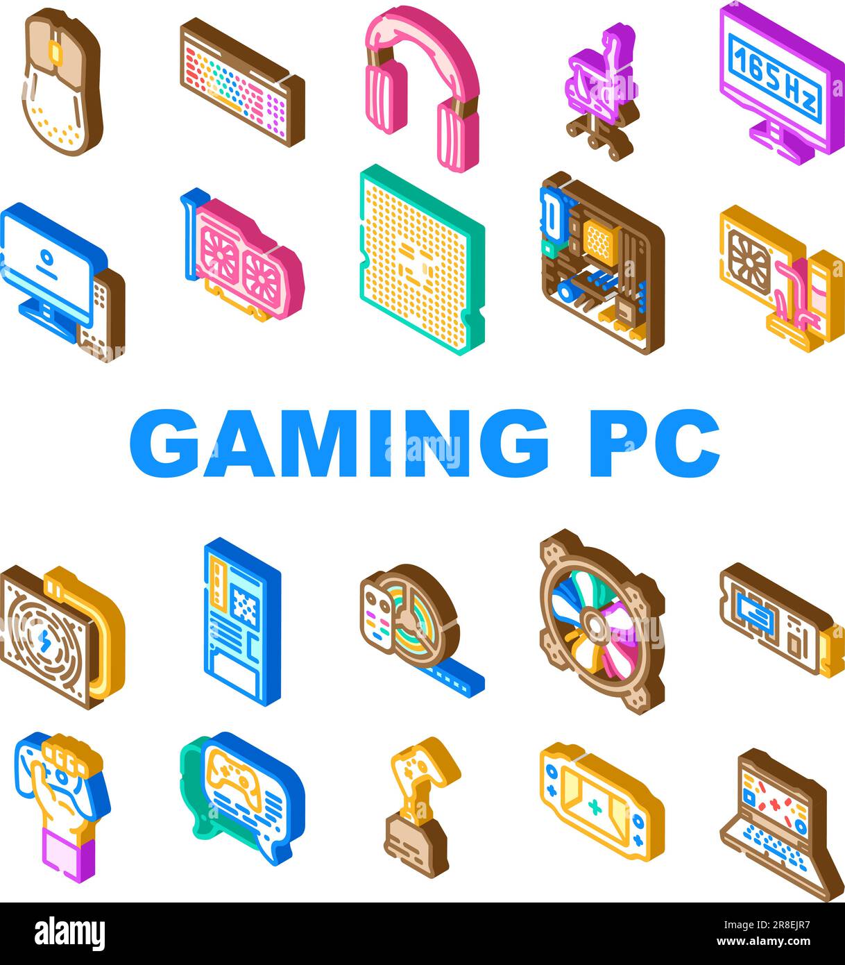 game pc computer gaming icons set vector Stock Vector Image & Art - Alamy