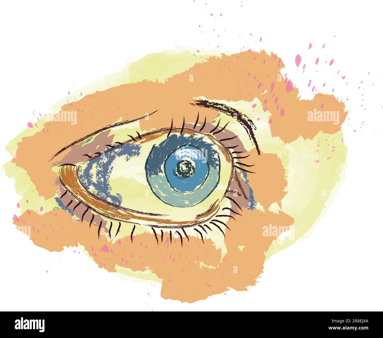 Eye hand drawn on a white background. Vector illustration for design ...