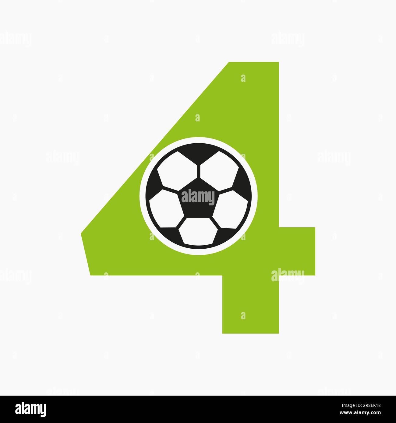 Initial Letter 4 Soccer Logo. Football Logo Design Vector Template ...