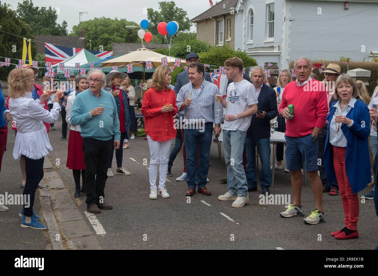 Singing National Anthem, God Save the Queen. Winchester, Hampshire ...