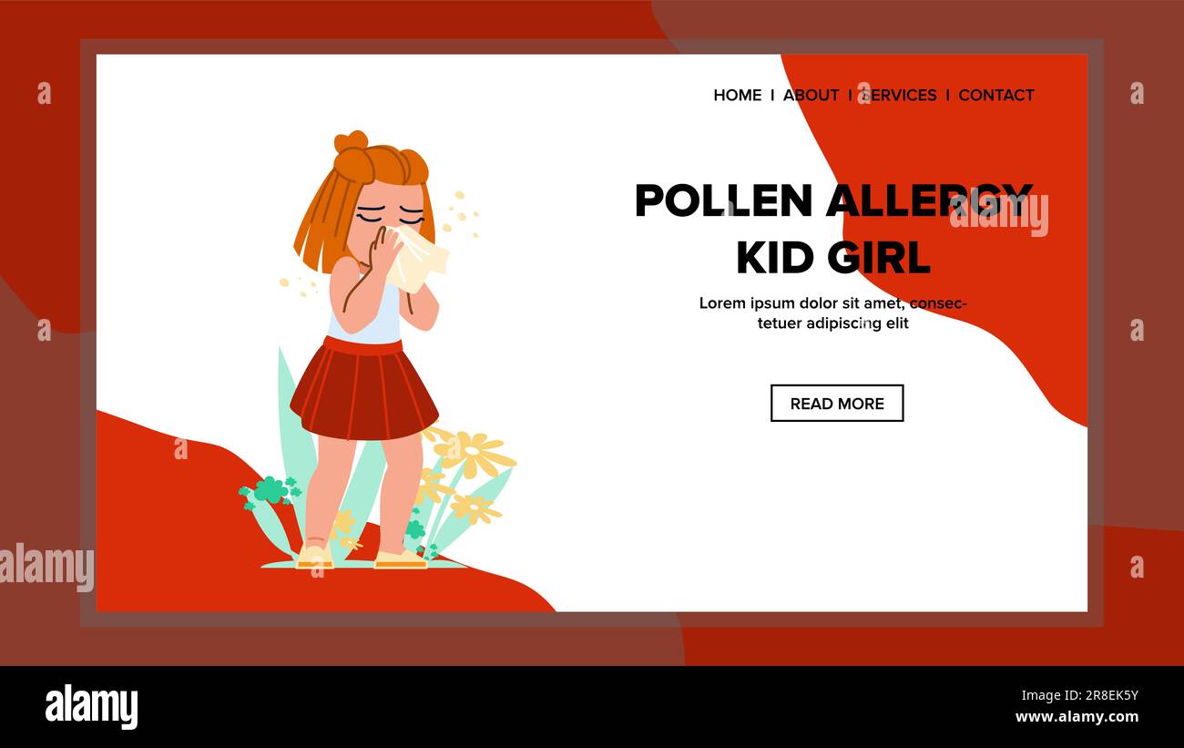 pollen allergy kid girl vector Stock Vector Image & Art - Alamy