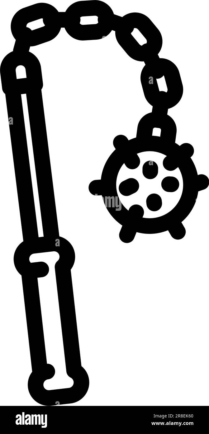 morningstar weapon military line icon vector illustration Stock Vector ...