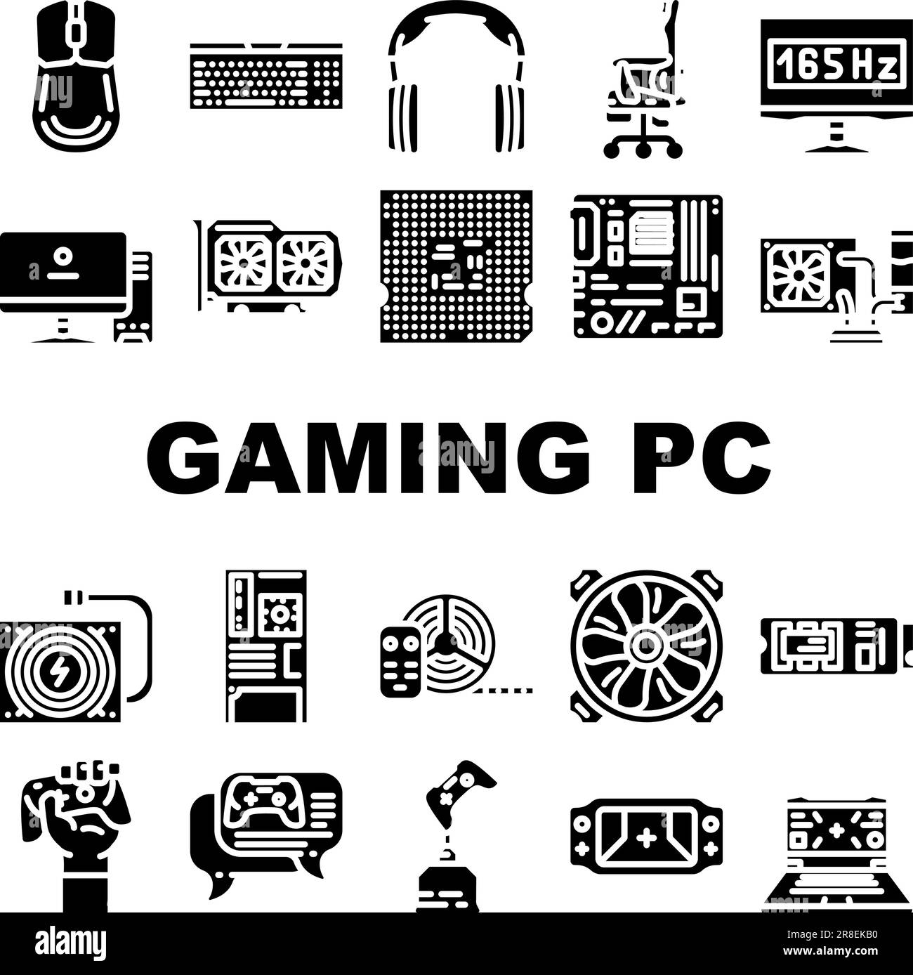 game pc computer gaming icons set vector Stock Vector Image & Art - Alamy