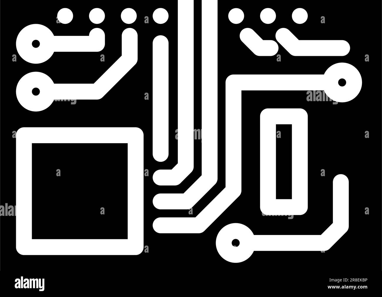 pcb board electronic component glyph icon vector illustration Stock ...