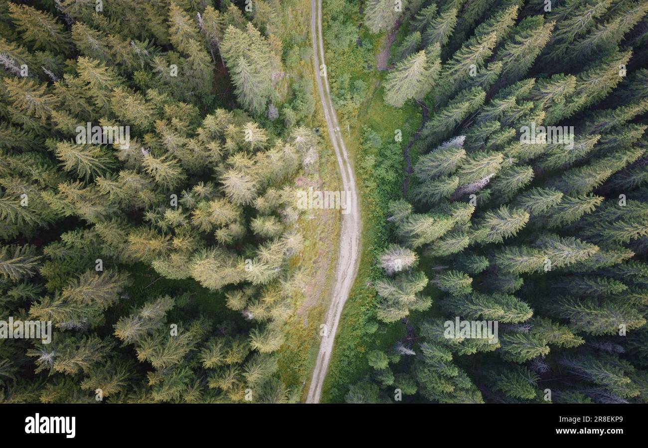 Aerial mountain road view Stock Photo - Alamy