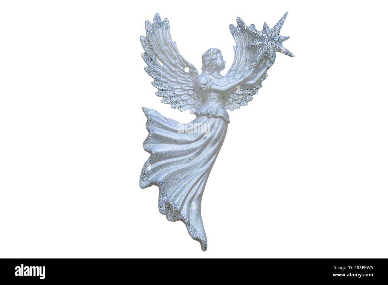 Christmas angel with star isolated on white background Stock Photo - Alamy