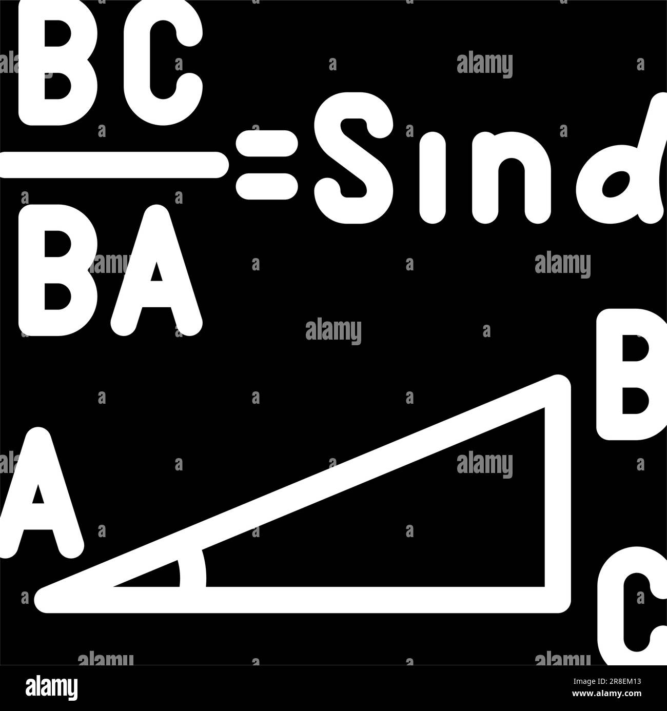 trigonometry math science education glyph icon vector illustration ...