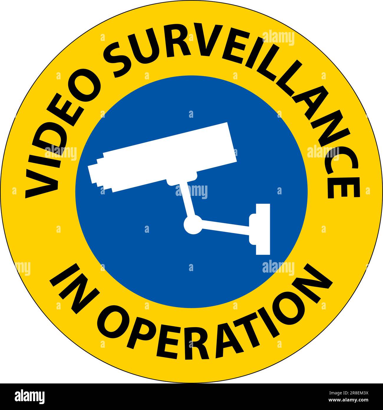 Notice Video Surveillance In Operation Sign White Background Stock ...