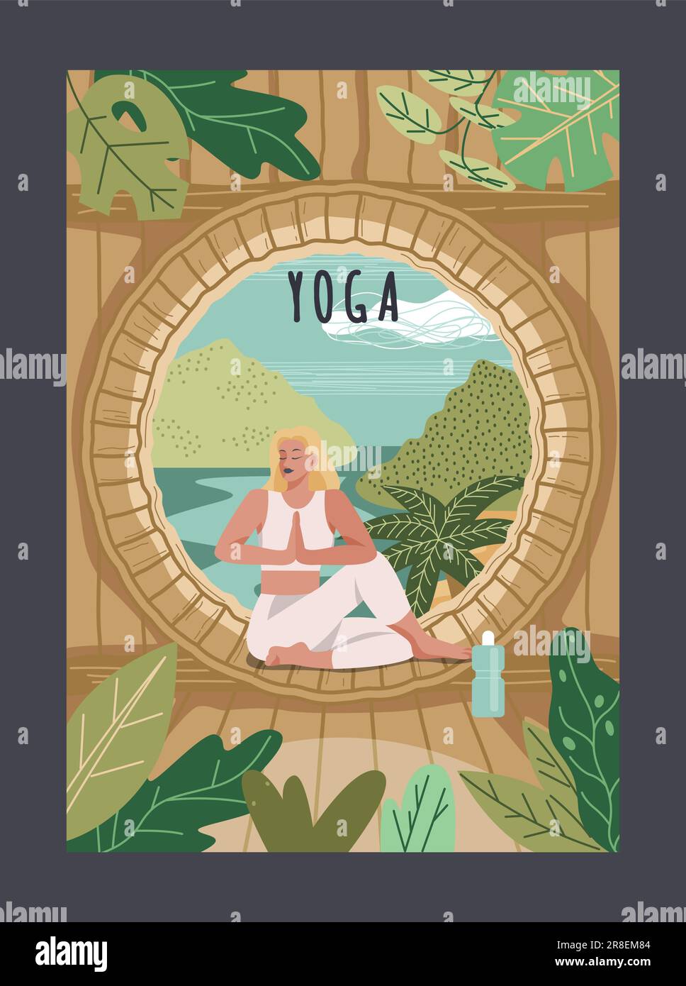 Poster with yoga character Stock Vector Image & Art - Alamy